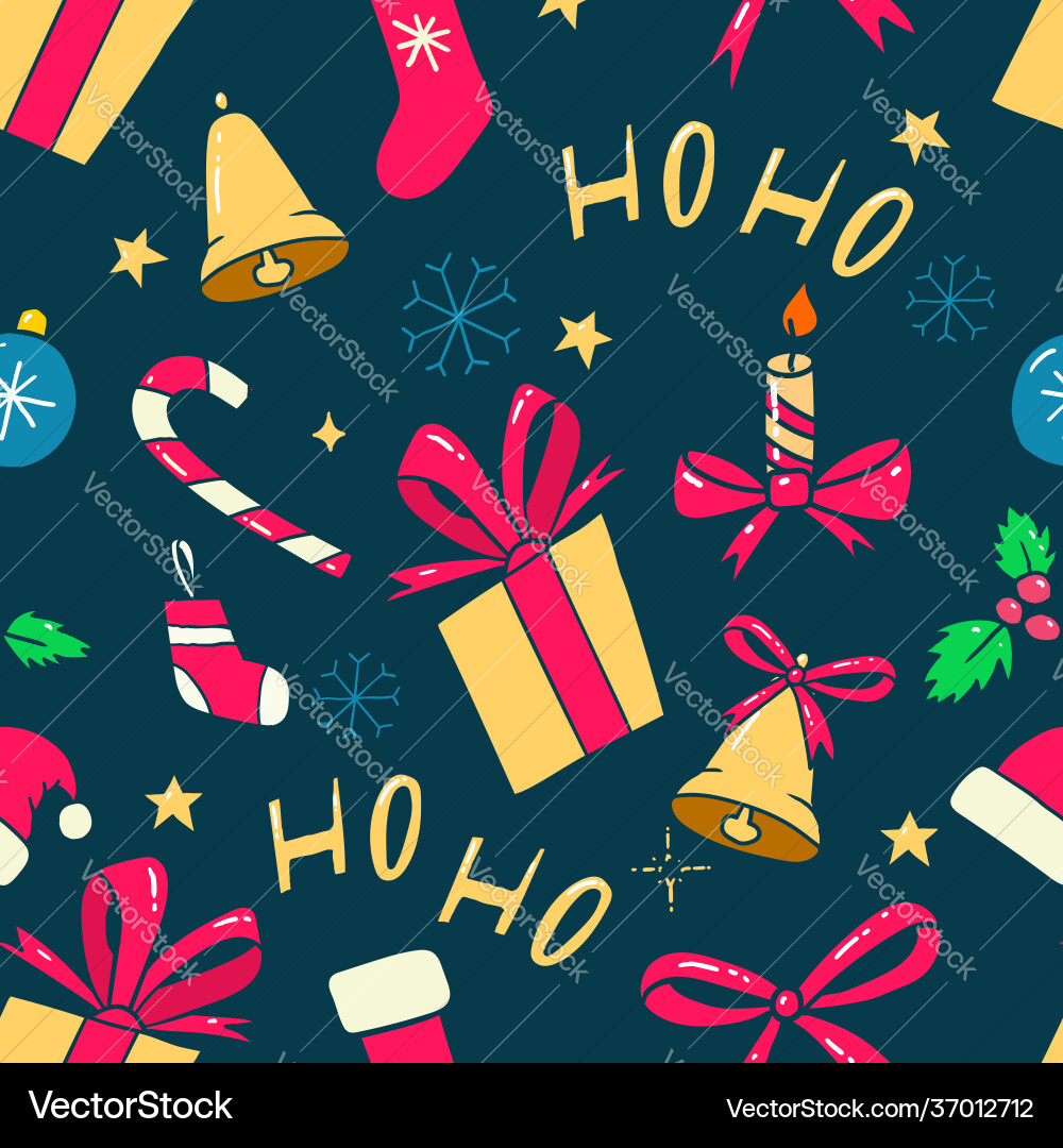 Seamless pattern with christmas design elements Vector Image