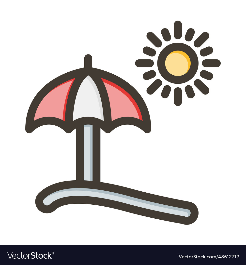 Summer thick line filled colors for personal Vector Image