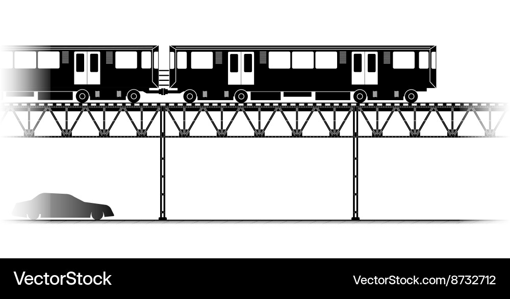 The Elevated Train in Chicago Royalty Free Vector Image