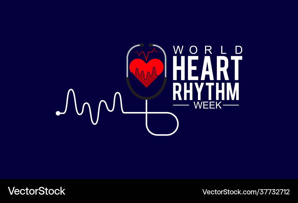World heart rhythm week awareness concept Vector Image