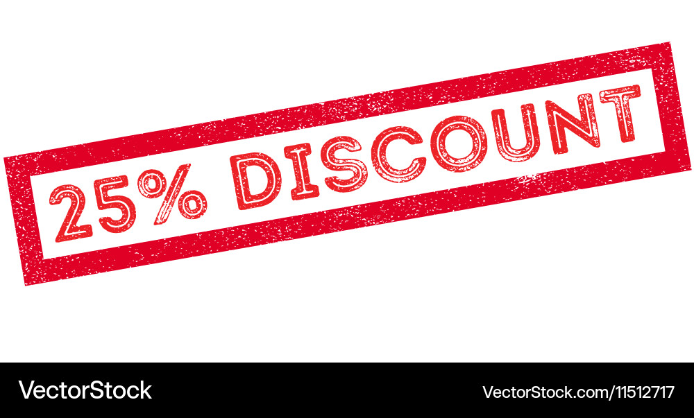 25 percent discount rubber stamp Royalty Free Vector Image