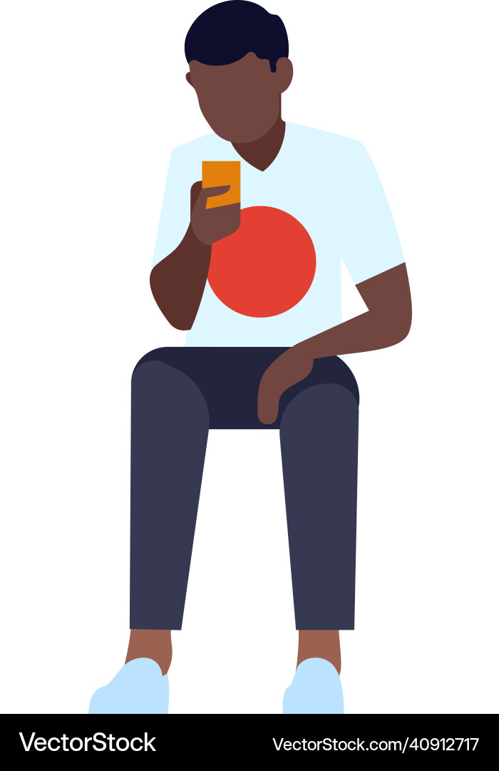 Boy using phone young man talking in social media Vector Image