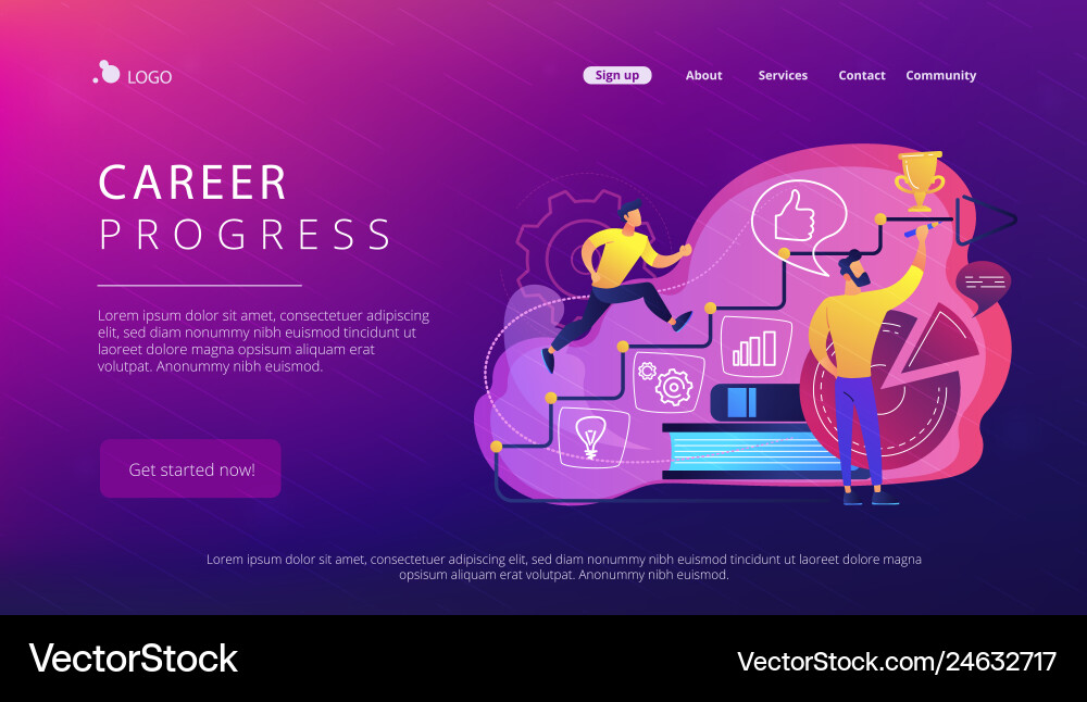 Business coaching concept landing page Royalty Free Vector