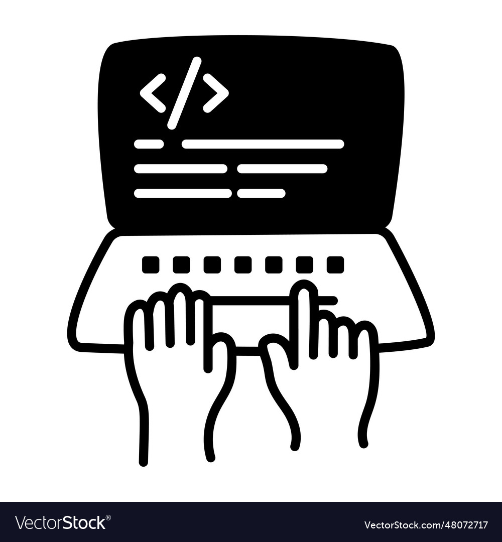 Code typing Royalty Free Vector Image - VectorStock