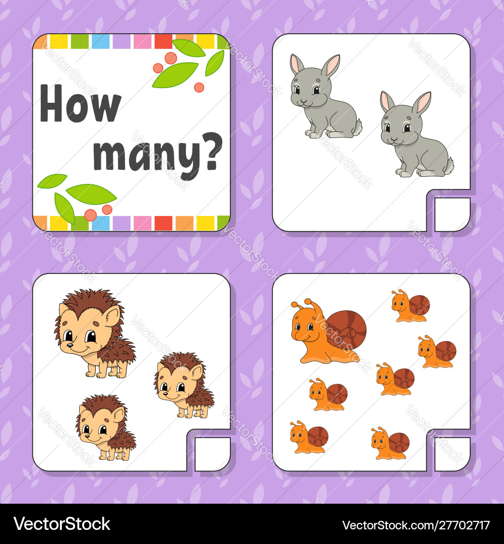 Counting game for children happy characters Vector Image