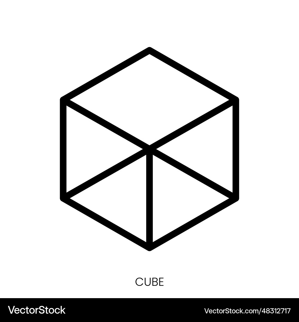 Cube icon line art style design isolated on white Vector Image