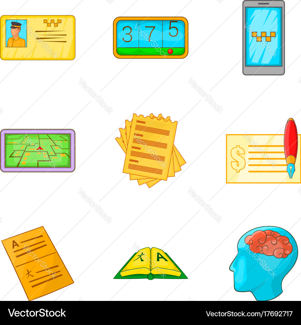 Enumeration icons set cartoon style Royalty Free Vector