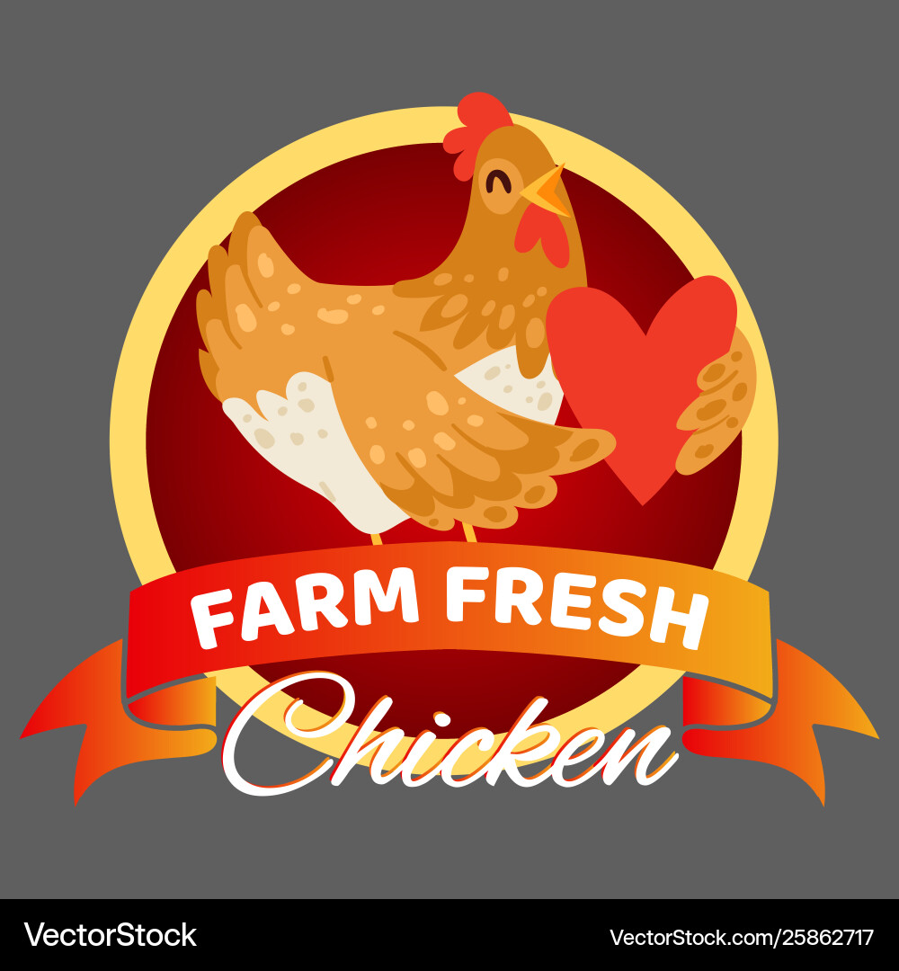 Farm fresh chicken banner Royalty Free Vector Image