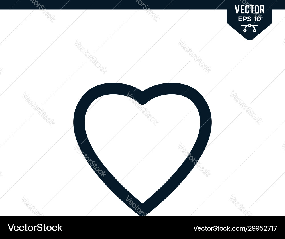 Favorite heart icon collection in outlined style Vector Image