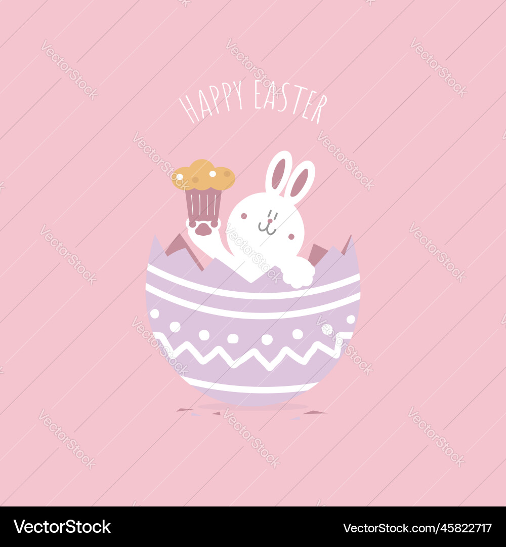 Happy easter festival with bunny rabbit and egg Vector Image