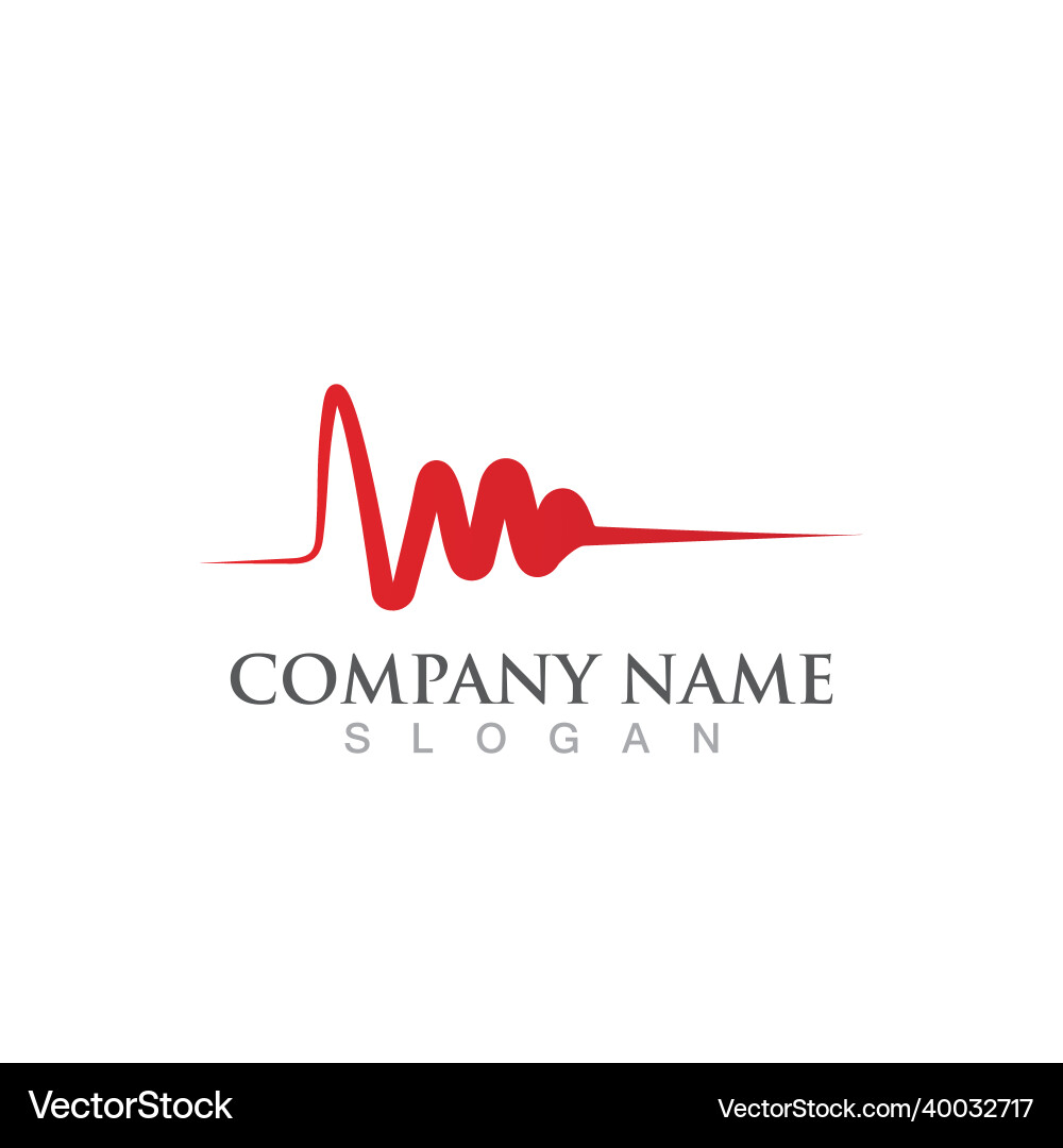 Heart beat logo and symbol image Royalty Free Vector Image