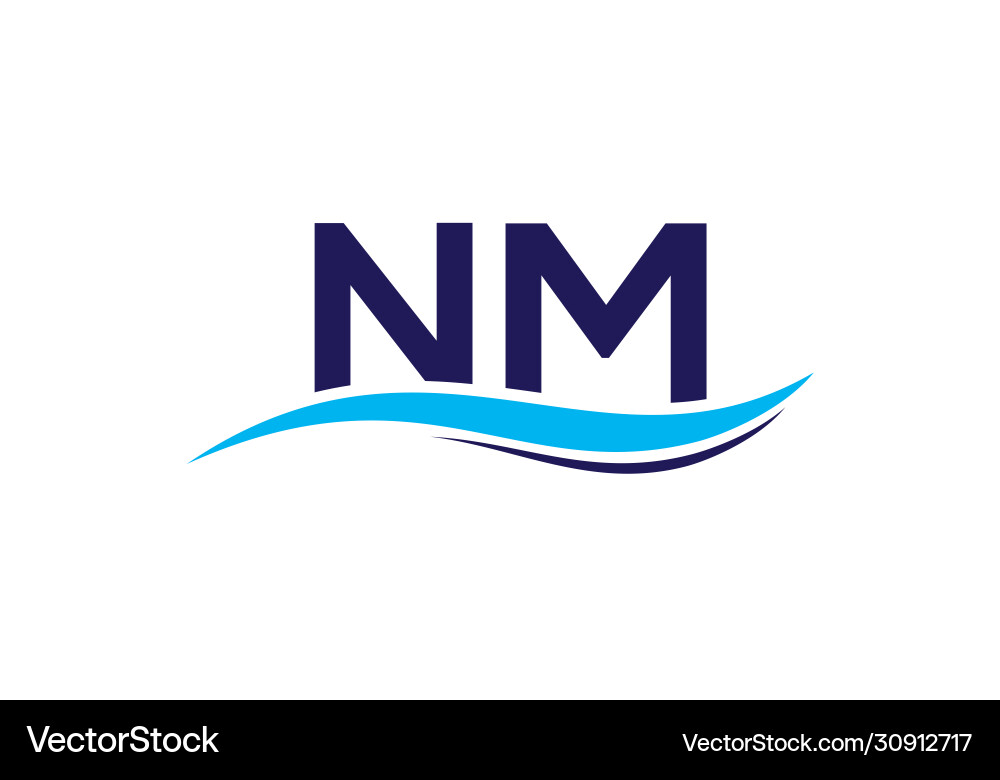 Initial monogram letter n m logo design template Vector Image