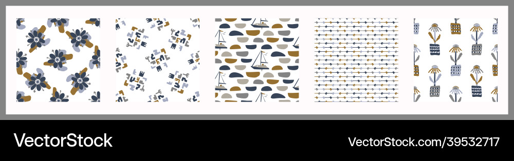 Masculine geometric digital papers collection Vector Image