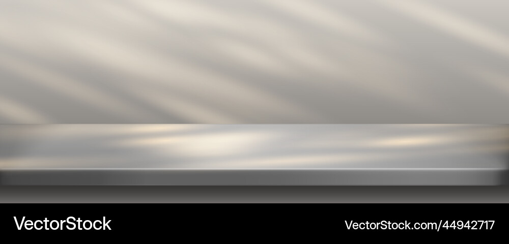Metal kitchen tabletop with sunlight steel table Vector Image