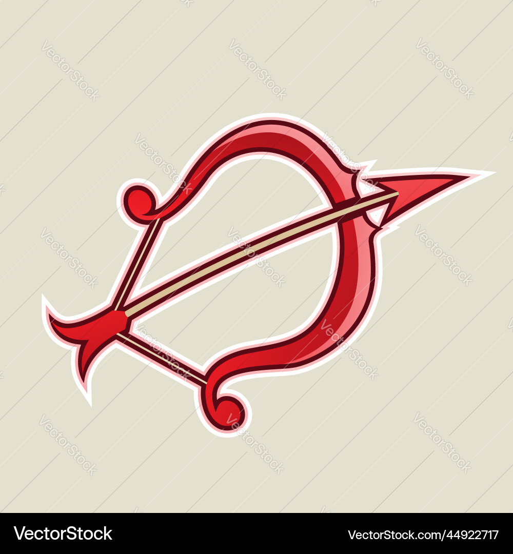 Red bow and arrow cartoon icon Royalty Free Vector Image