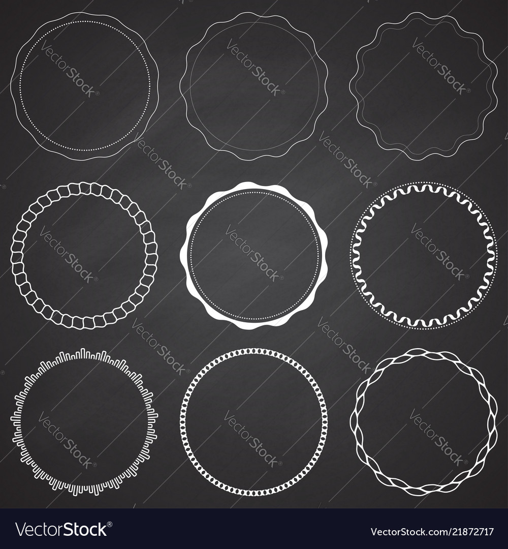 Set 9 circle design frames borders circles Vector Image