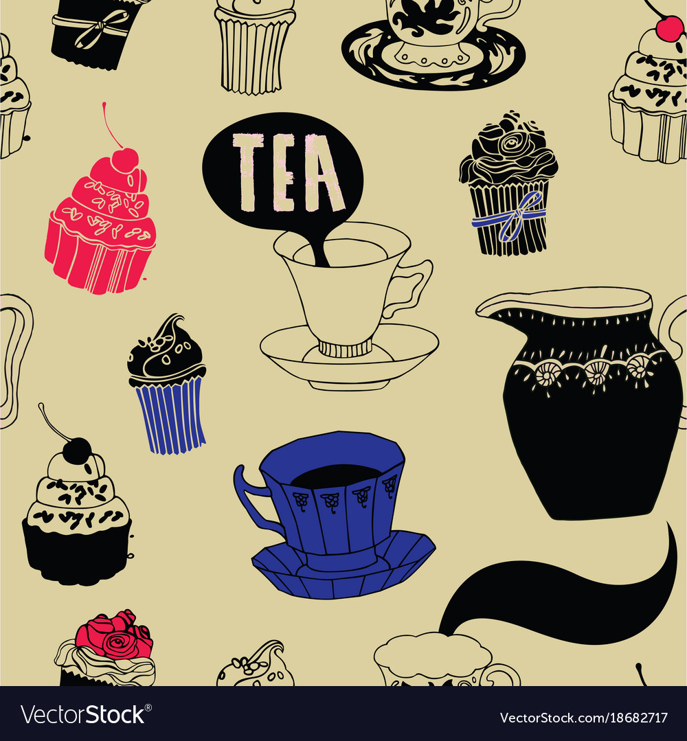 Tea time background Royalty Free Vector Image - VectorStock