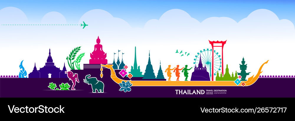 Thailand travel destination Royalty Free Vector Image