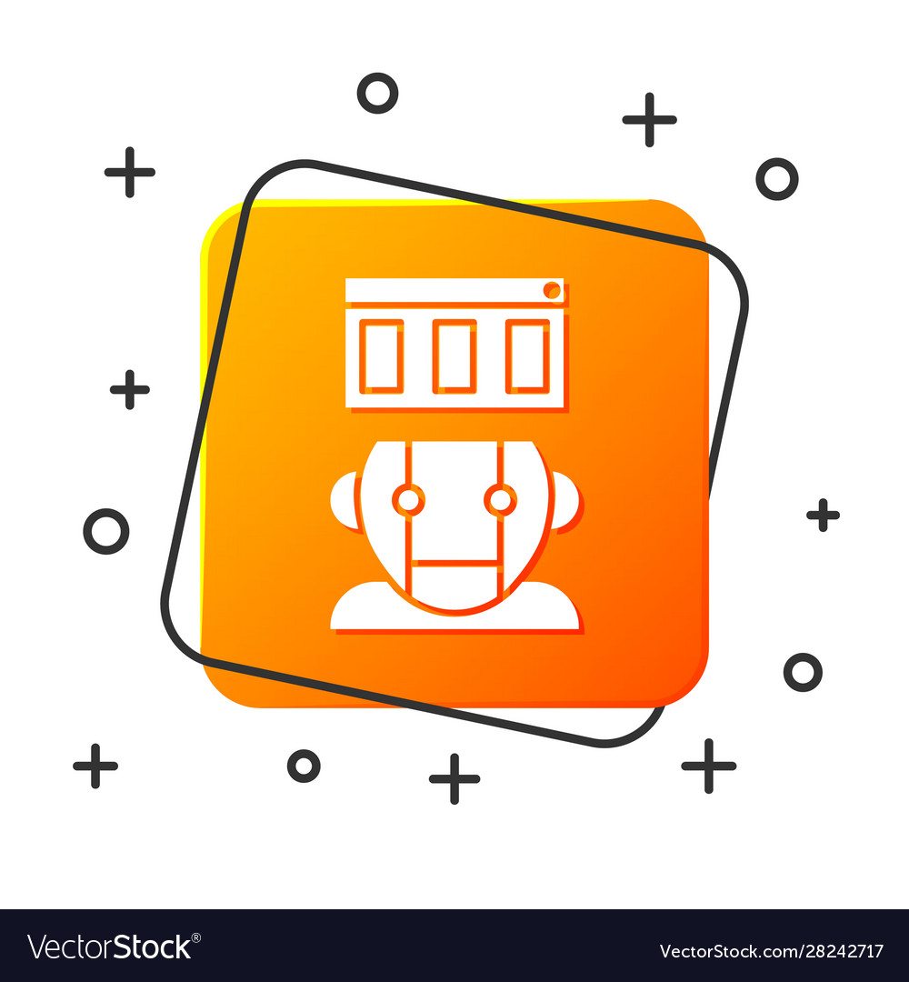 White robot icon isolated on background Royalty Free Vector