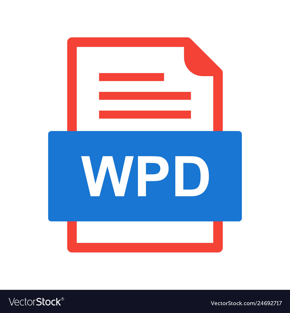 Wpd file document icon Royalty Free Vector Image