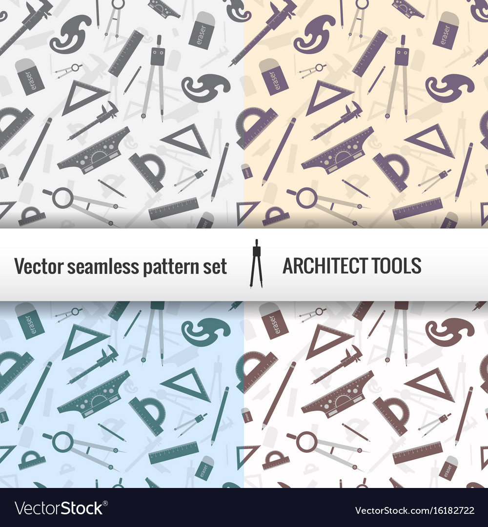 Architectural seamless pattern set Royalty Free Vector Image