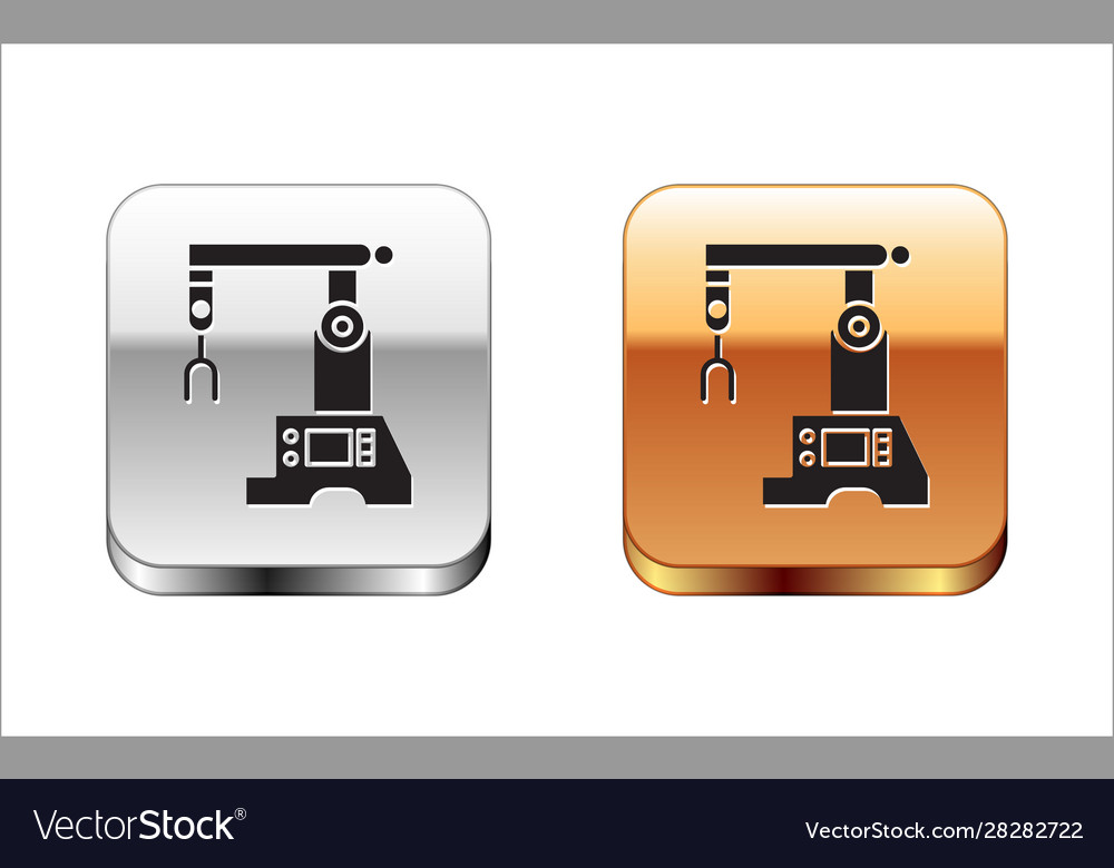 Black assembly line icon isolated on white Vector Image