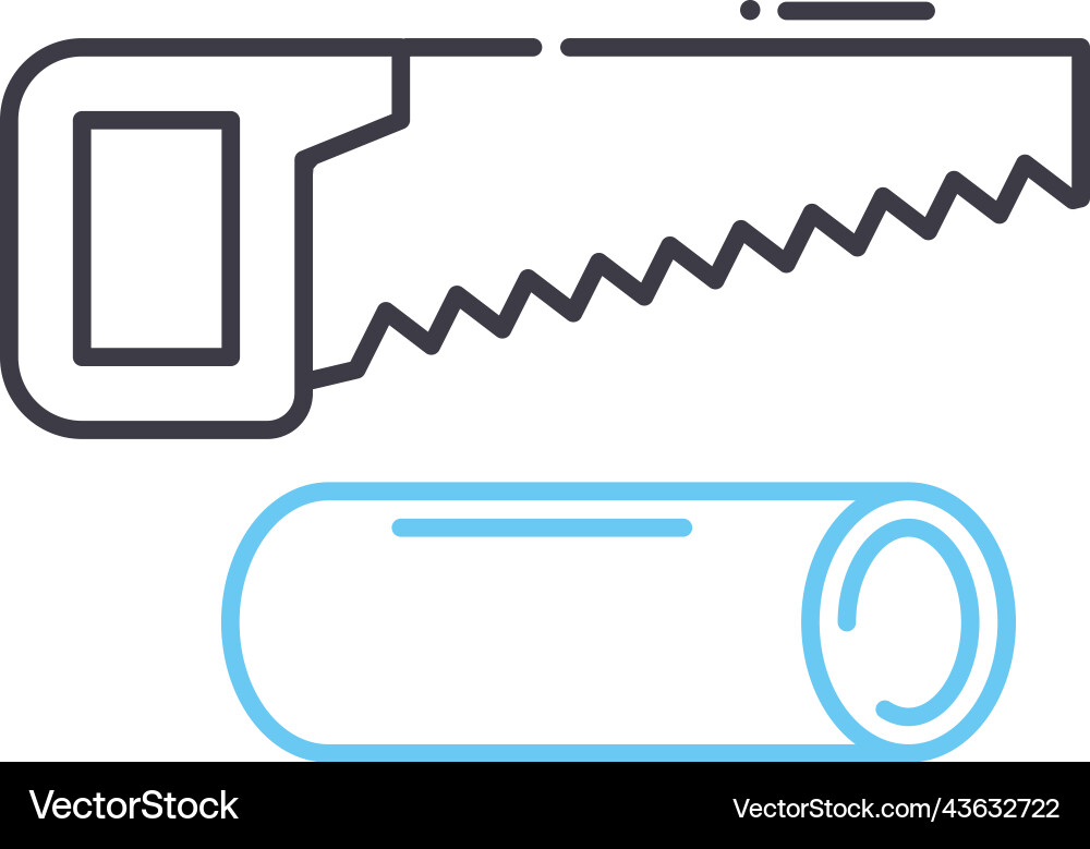 Carpentry works line icon outline symbol Vector Image