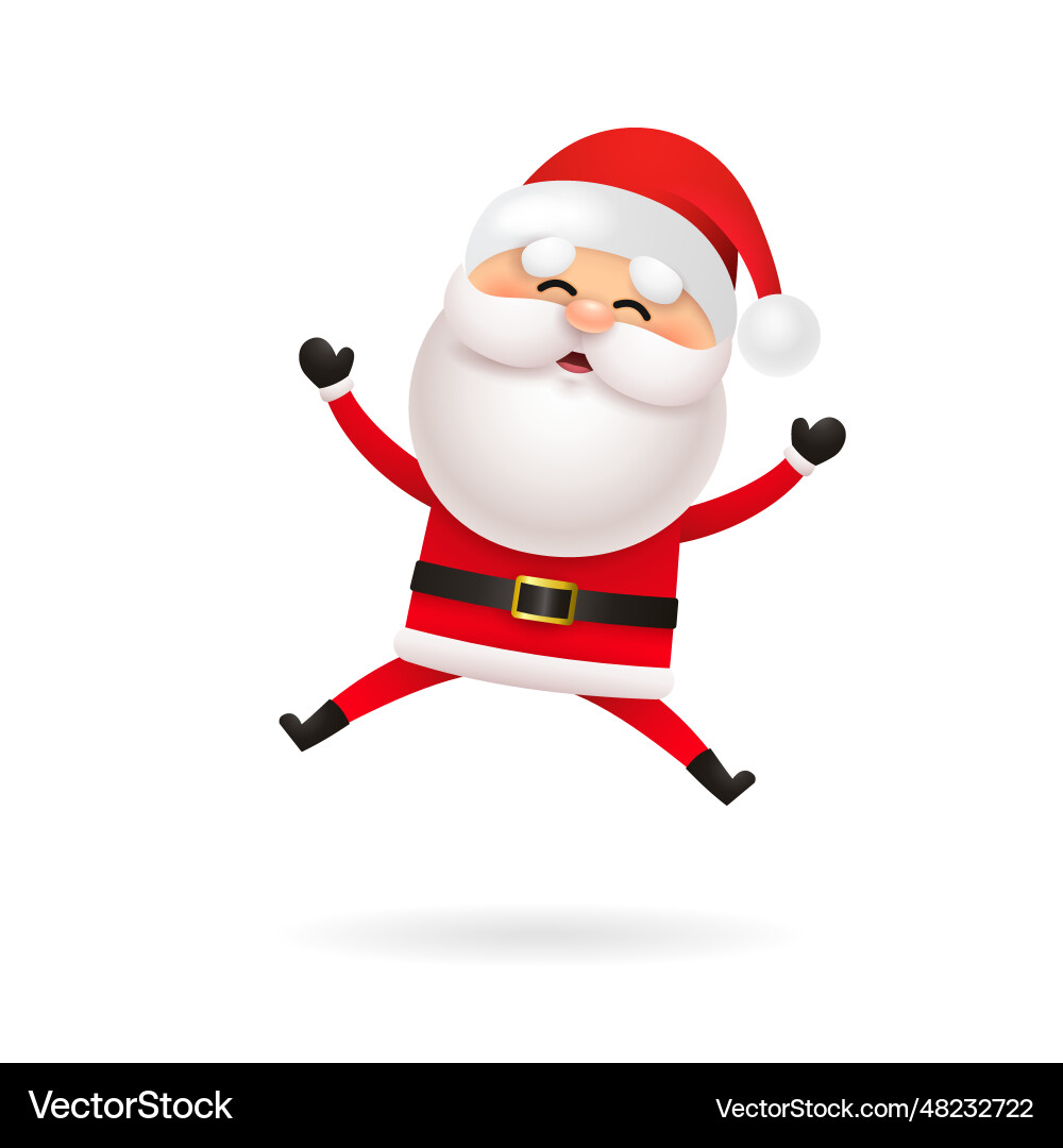 Cheerful santa claus jumping Royalty Free Vector Image