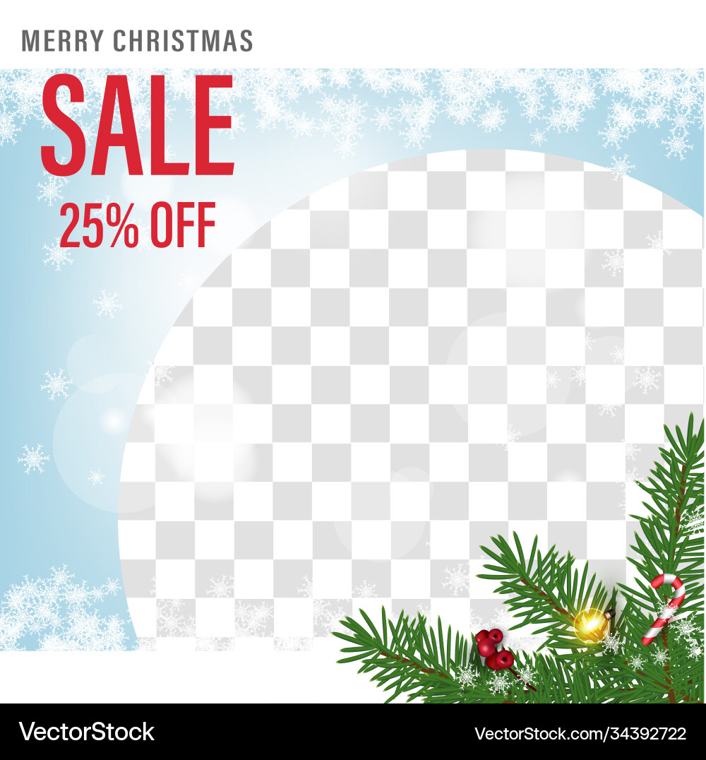 Christmas social media post templatespost square Vector Image