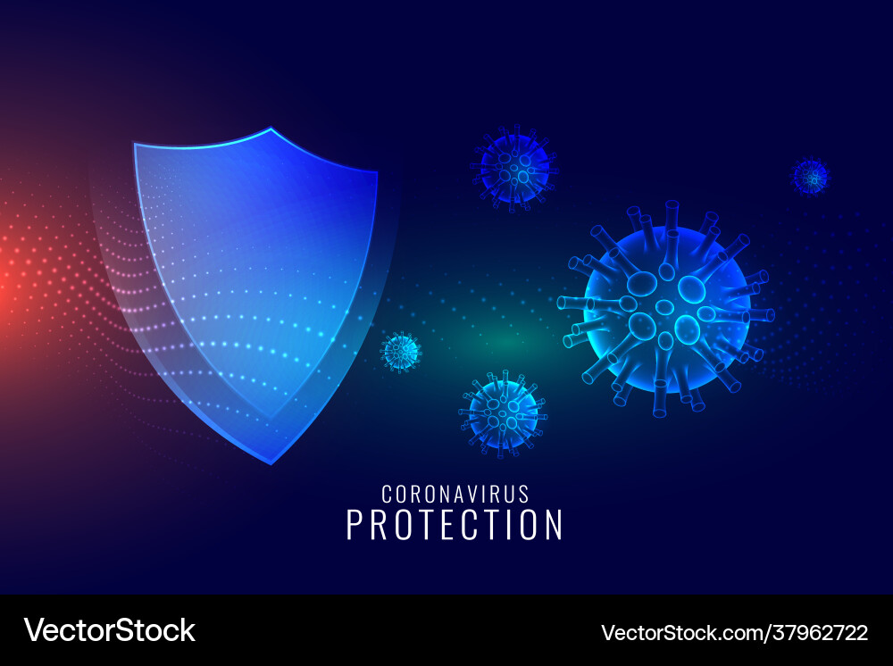 Coronavirus protection shield for good immune Vector Image