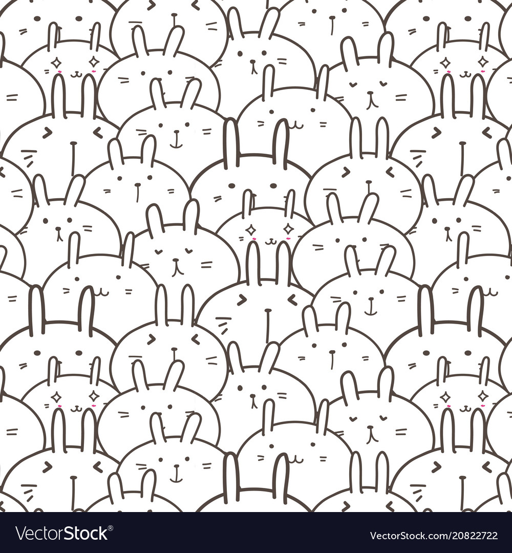 Cute bunny pattern background Royalty Free Vector Image