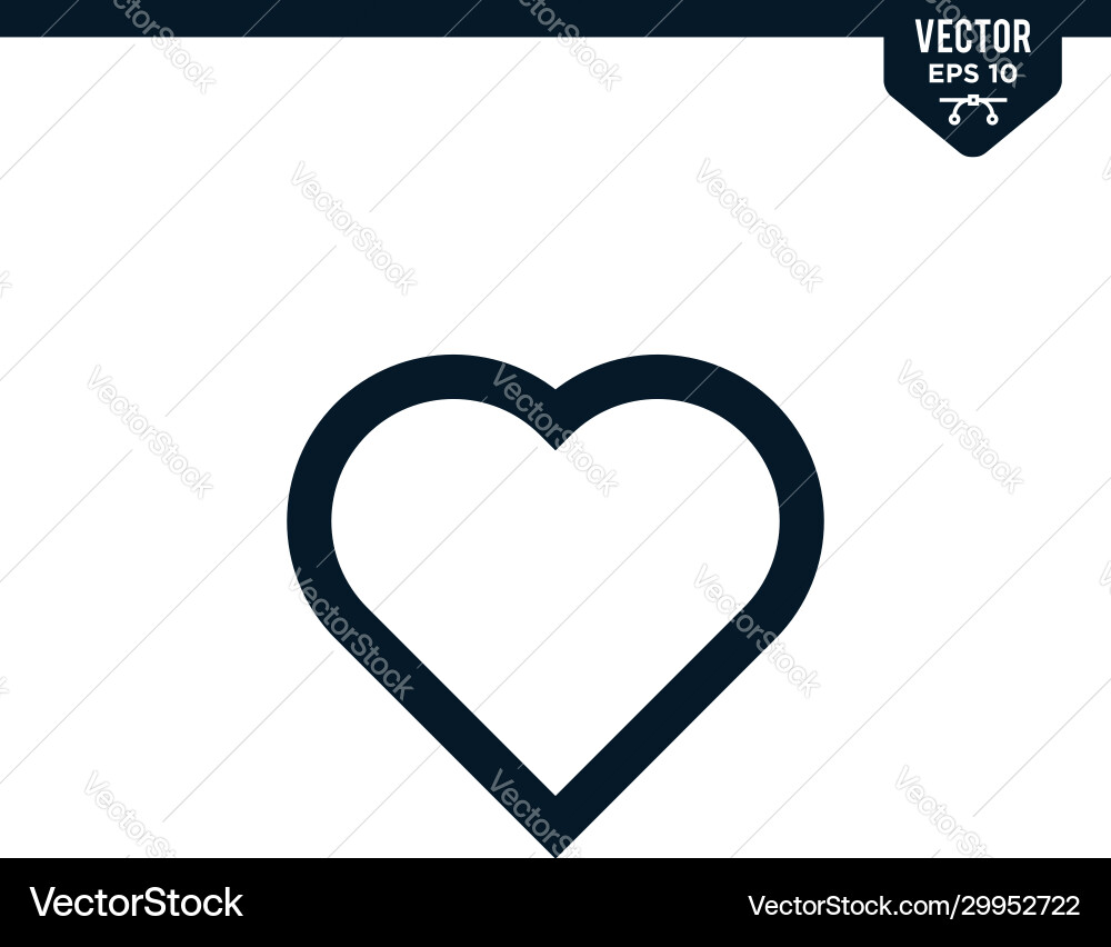Favorite heart icon collection in outlined style Vector Image