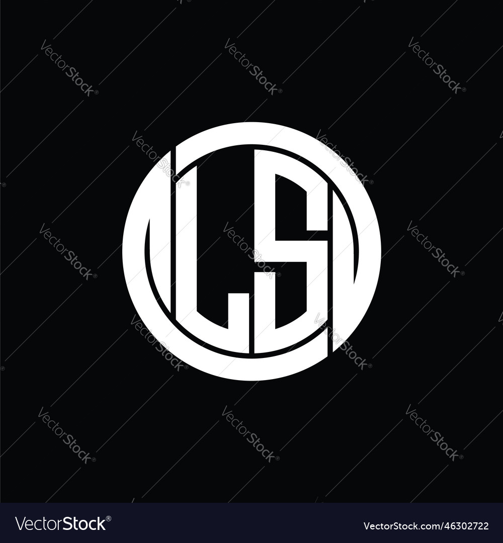 Ls logo monogram shield inside circle shape Vector Image