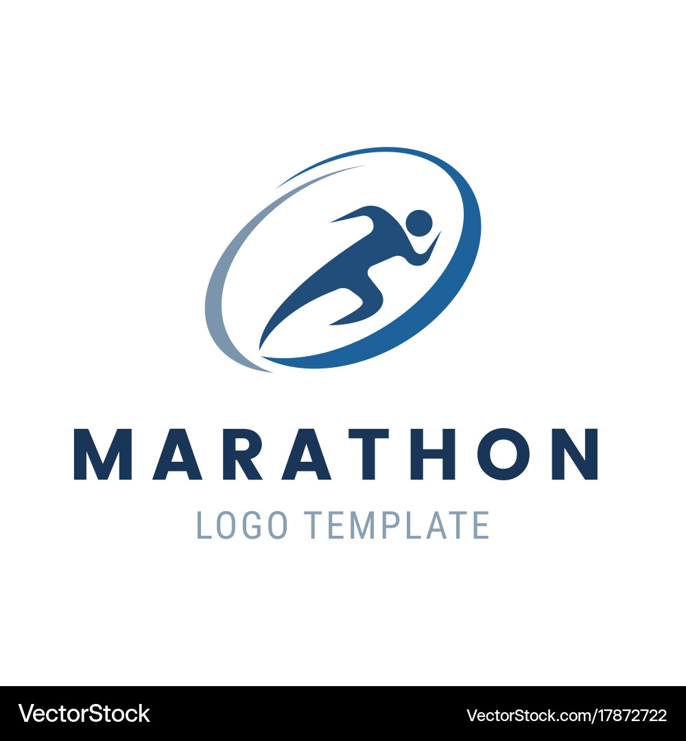Marathon run logo template run man symbol Vector Image