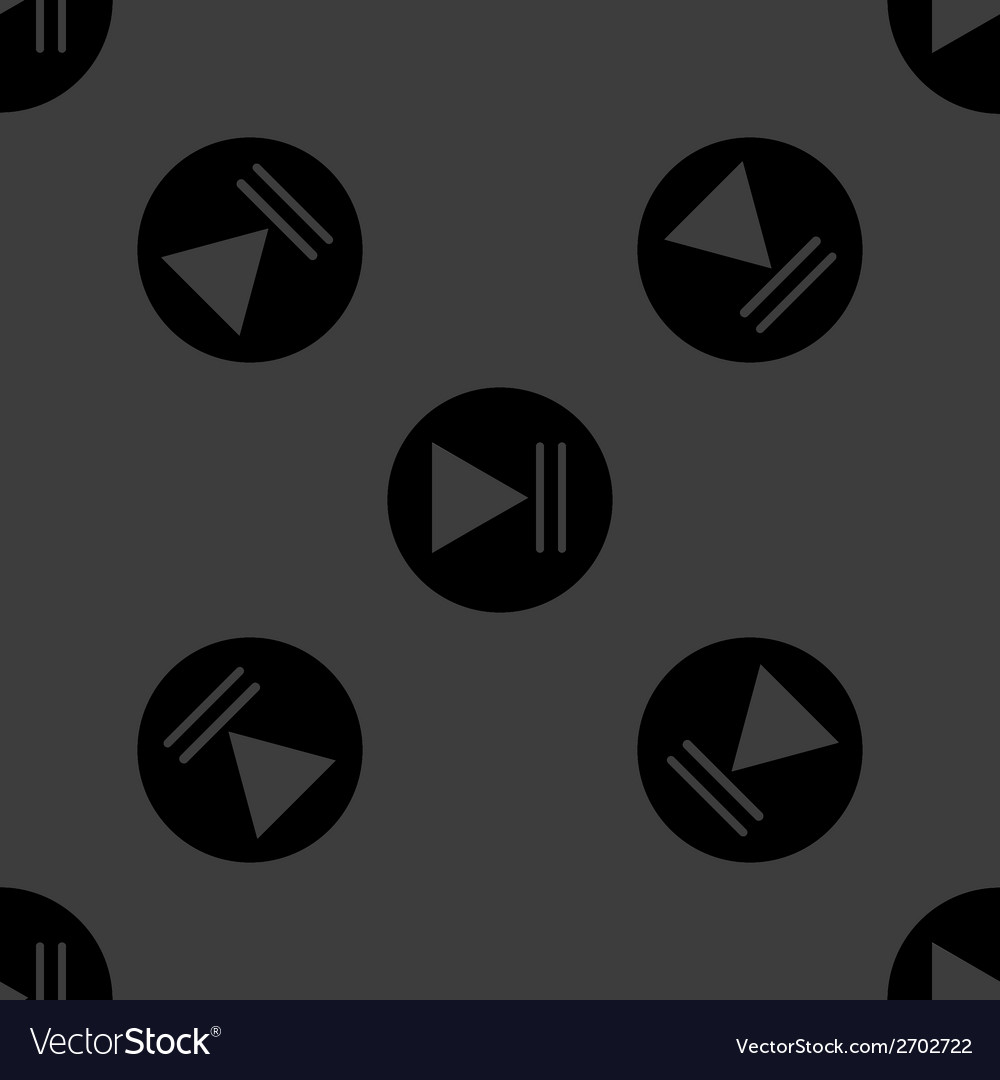 Play button web icon flat design seamless pattern Vector Image