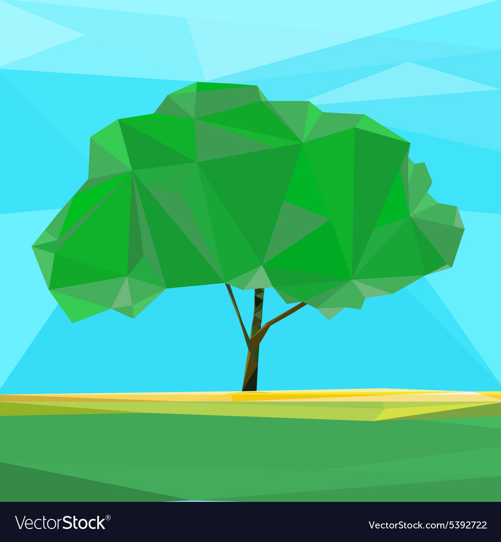 Polygonal tree Royalty Free Vector Image - VectorStock