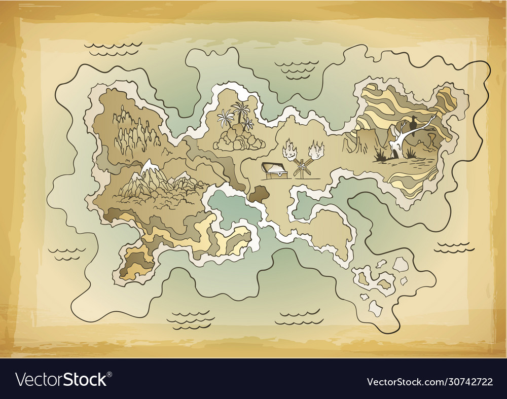 Retro styled treasure map design for app Vector Image