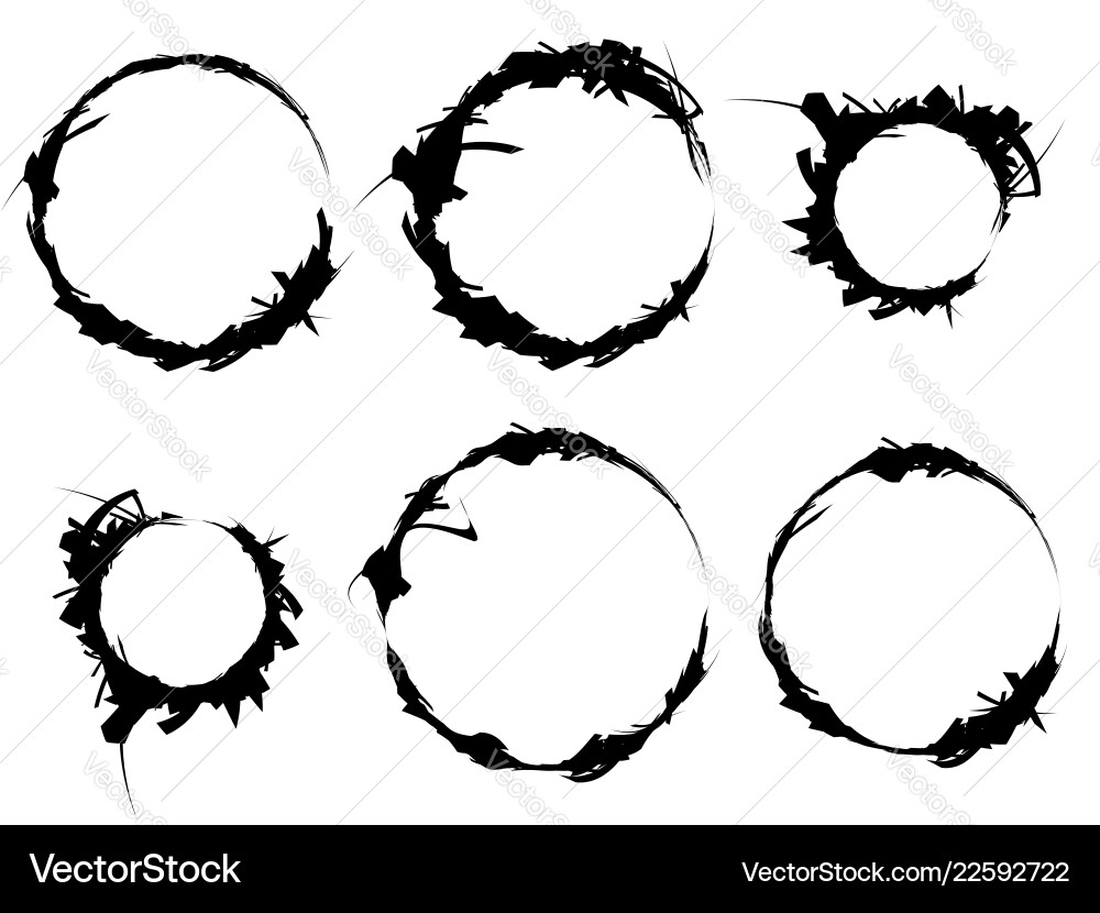 Set of textured rough and grungy elements Vector Image