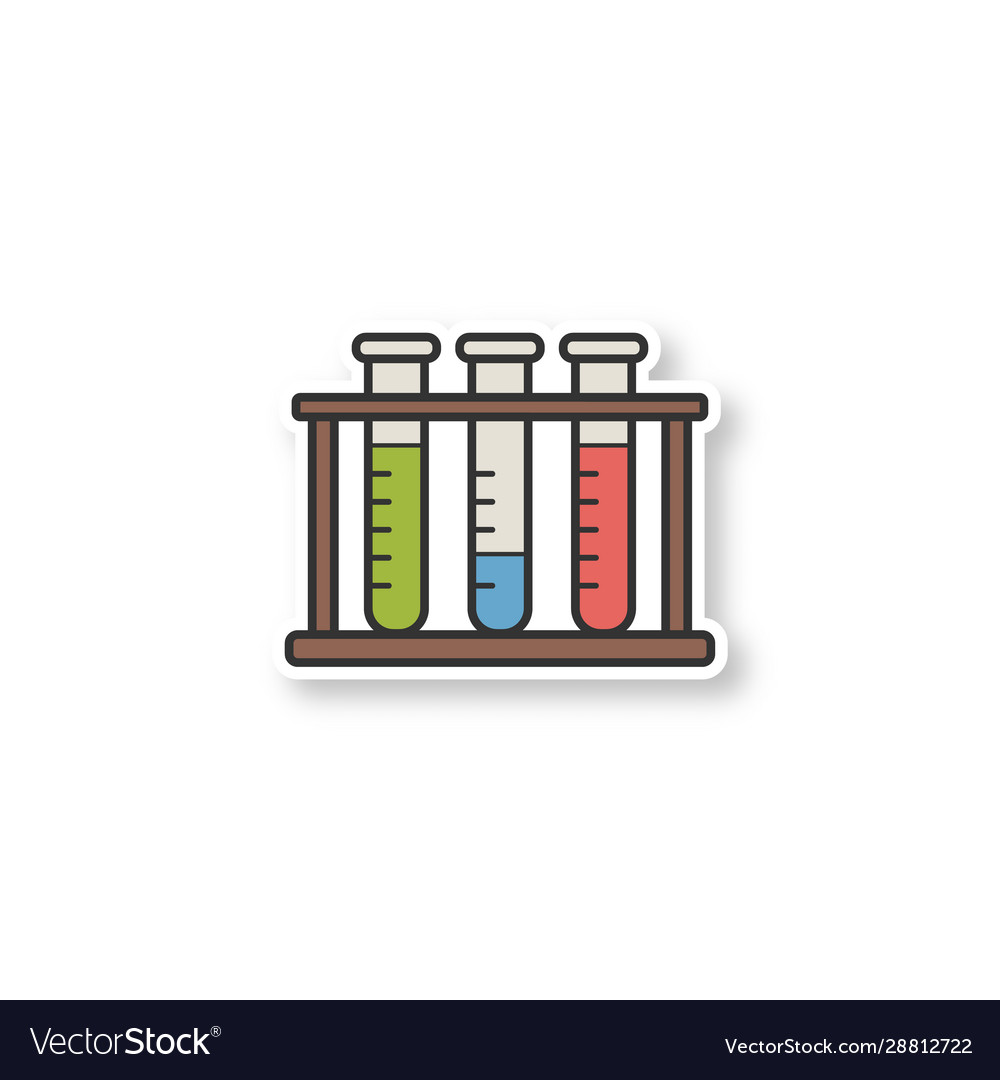 Test tubes rack patch Royalty Free Vector Image