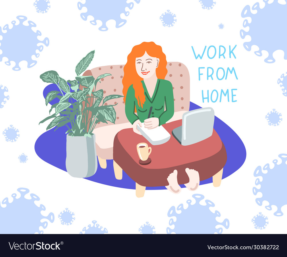 Work from home coronavirus covid-2019 prevention Vector Image