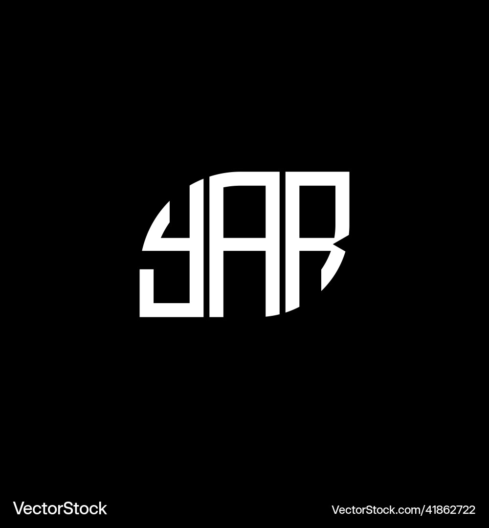 Yar letter logo design on black background Vector Image