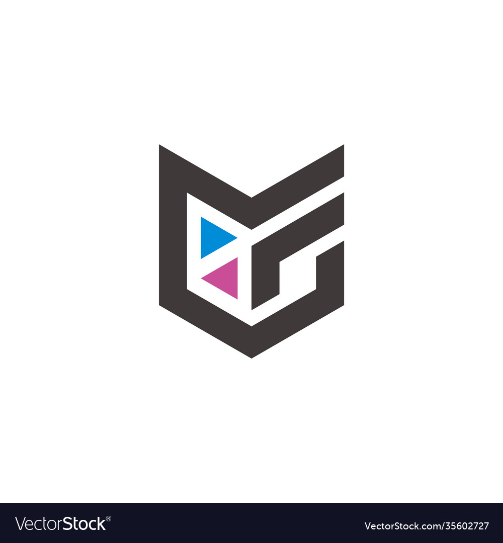 Abstract letter ml simple geometric triangle Vector Image