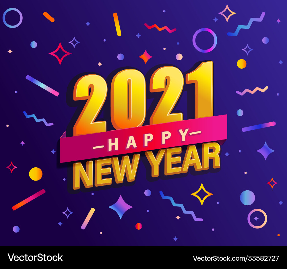 Banner for 2021 new year Royalty Free Vector Image