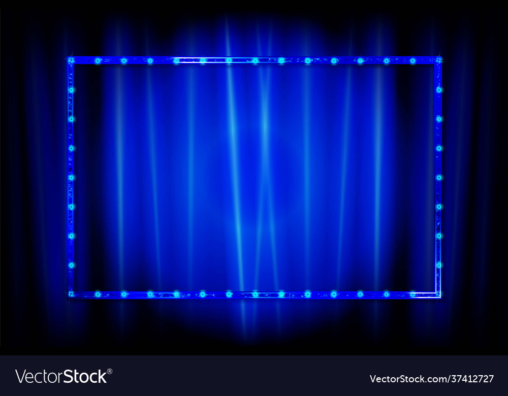 Blue rectangular frame Royalty Free Vector Image