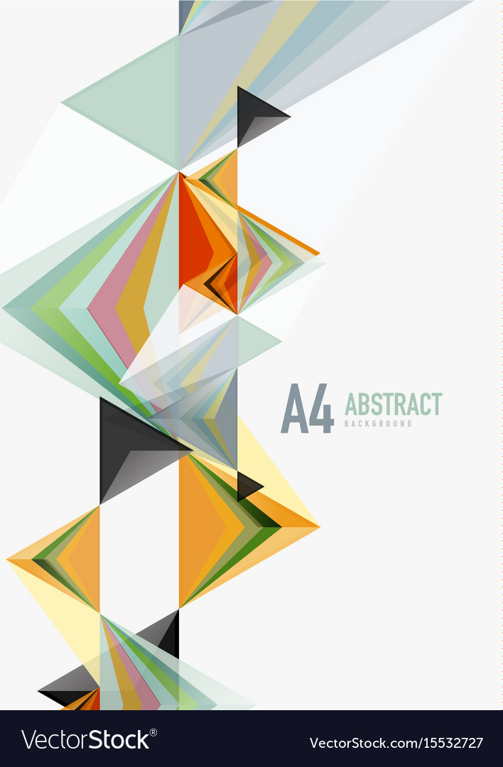 Triangular low poly a4 size geometric Royalty Free Vector