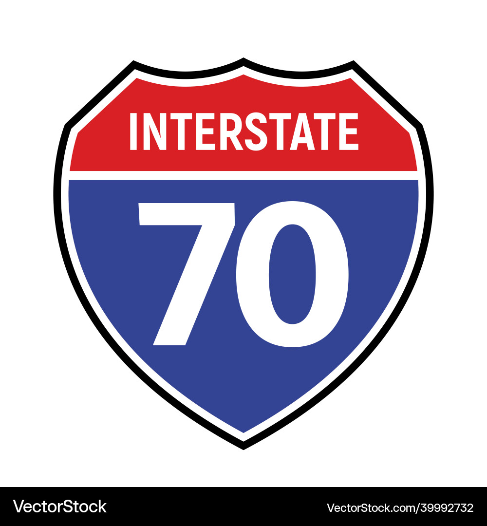 70 route sign icon road highway Royalty Free Vector Image