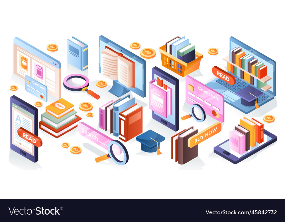 Books isometry set Royalty Free Vector Image - VectorStock Books isometry set Royalty Free Vector Image - VectorStock