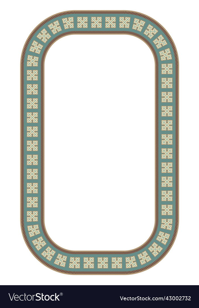 Ethnic frame rectangular border Royalty Free Vector Image