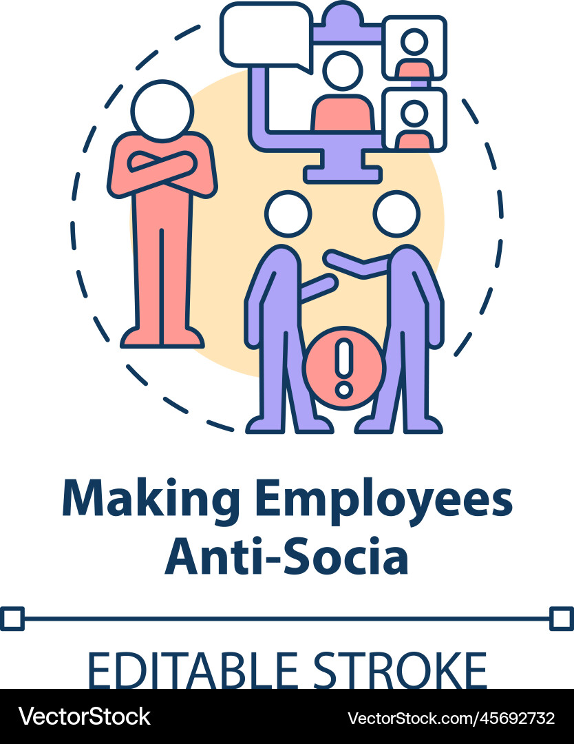 Making employees anti social concept icon Vector Image