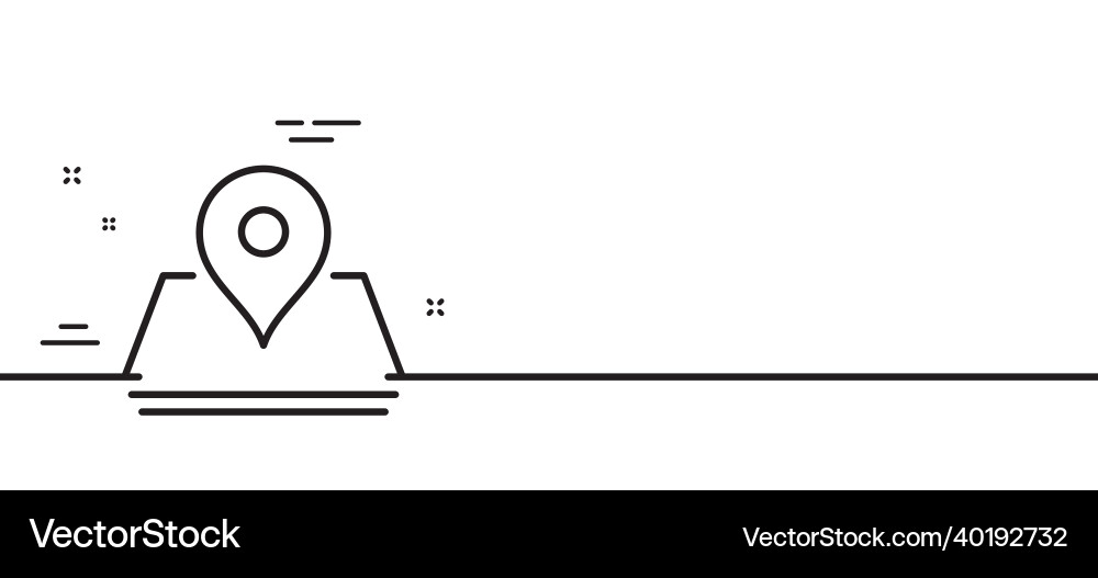 Map pin line icon trip point sign minimal line Vector Image